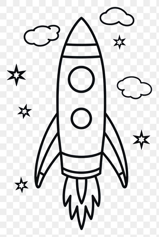 PNG Rocket doodle invertebrate spaceplane. | Free PNG - rawpixel