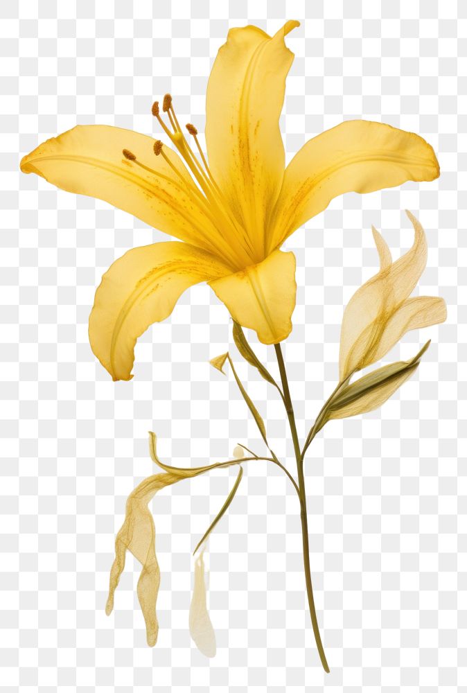 PNG Real Pressed yellow lily | Premium PNG - rawpixel