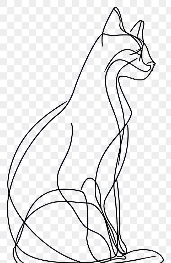 PNG Continuous line drawing cat | Free PNG - rawpixel