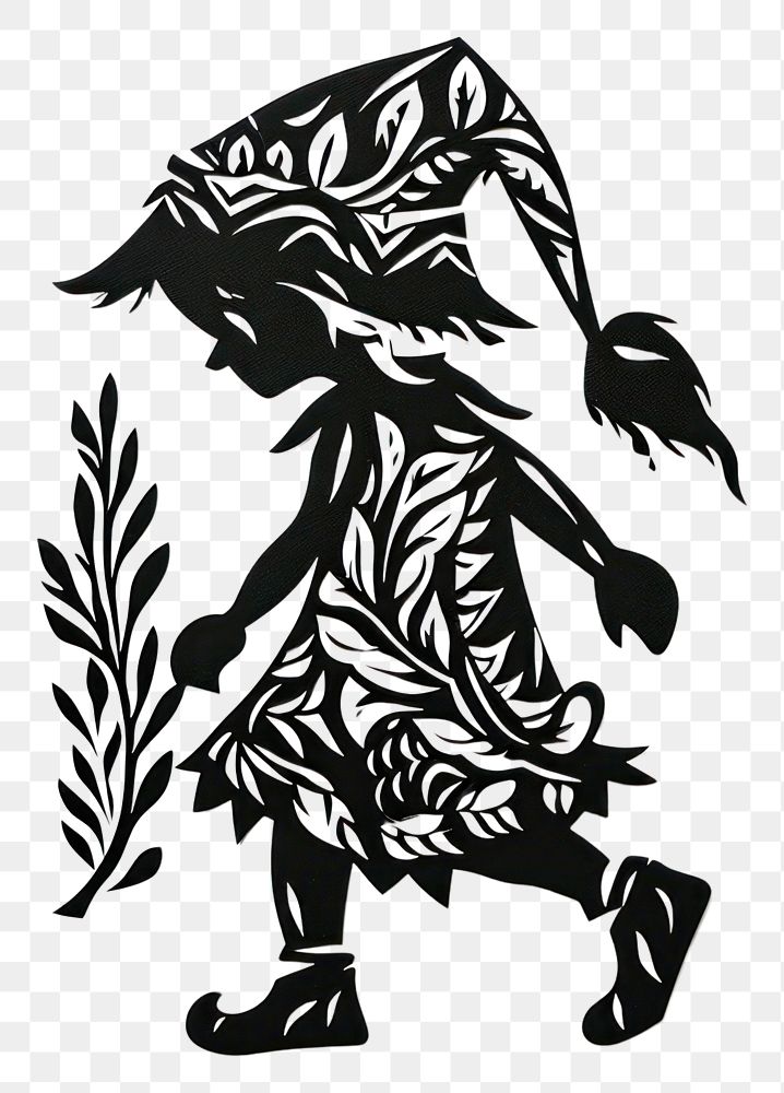 PNG Cute Elf character stencil | Free PNG - rawpixel