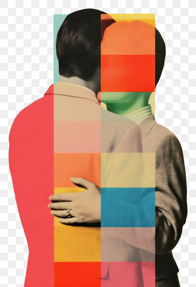 PNG Retro collage human hugs | Premium PNG - rawpixel