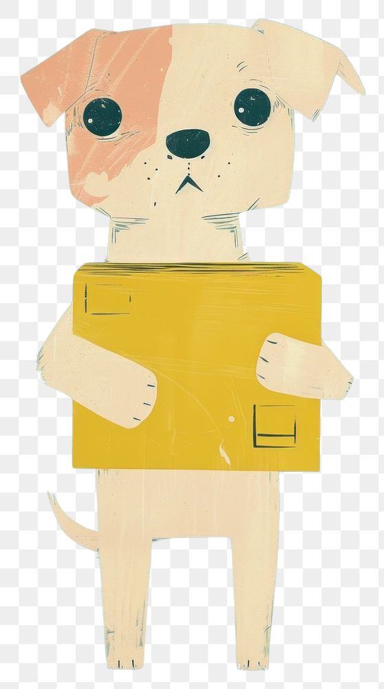 PNG Dog holding box art | Free PNG - rawpixel