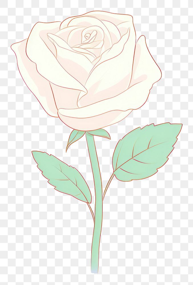 PNG White rose cartoon drawing | Free PNG - rawpixel