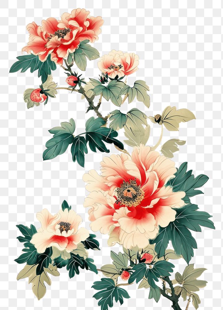 PNG Flower pattern art painting | Premium PNG - rawpixel