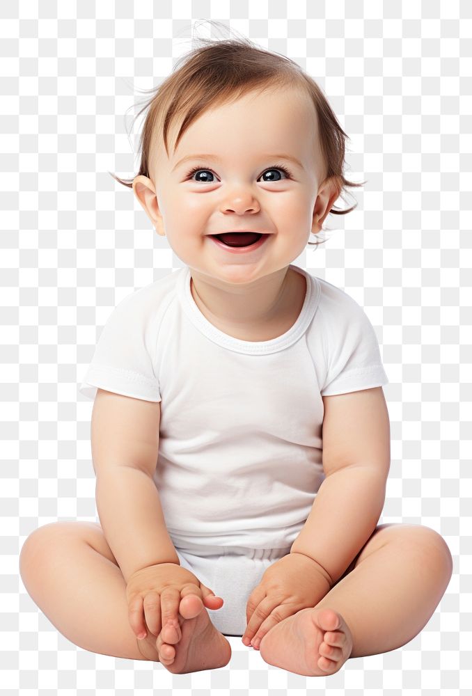 PNG Portrait baby sitting happy. | Premium PNG - rawpixel