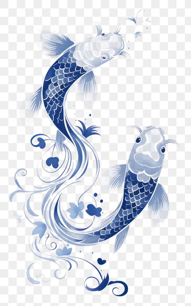PNG Two koi pattern animal | Premium PNG - rawpixel