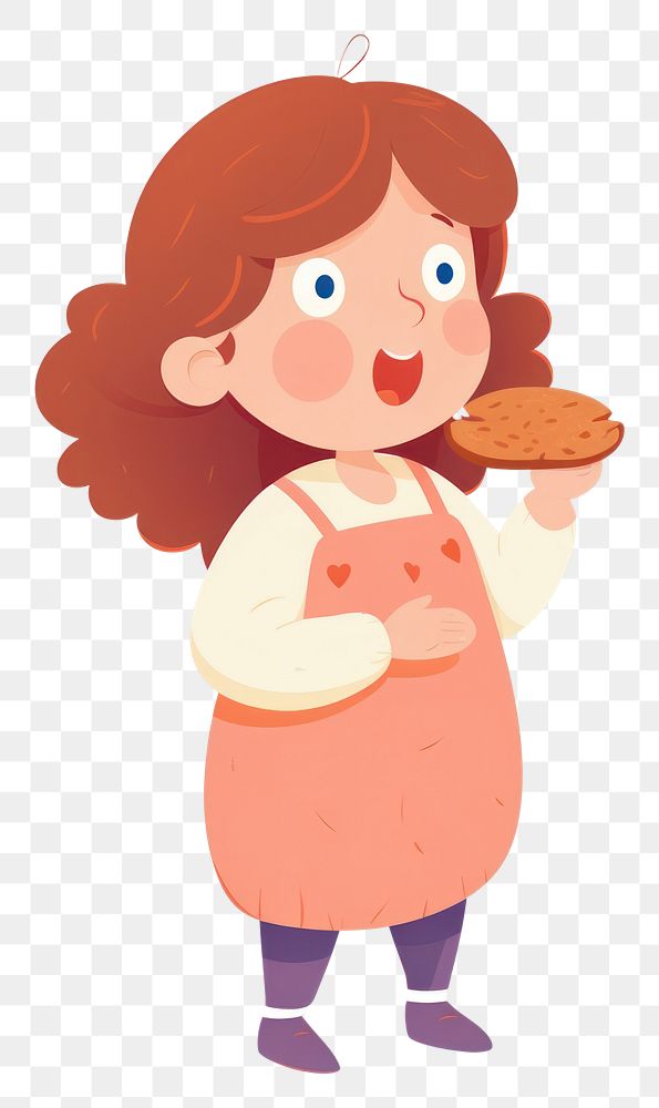 PNG Little girl eating cookies | Premium PNG - rawpixel