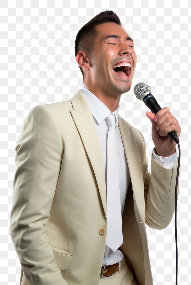 PNG Man singing microphone laughing | Free PNG - rawpixel