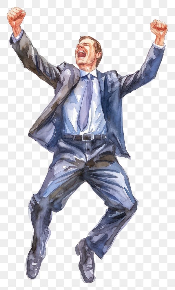 PNG Businessman celebrating victory portrait | Free PNG - rawpixel