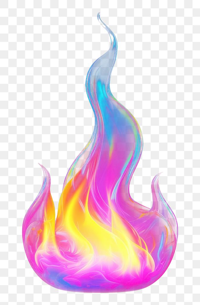 PNG 3D render neon fire | Premium PNG - rawpixel