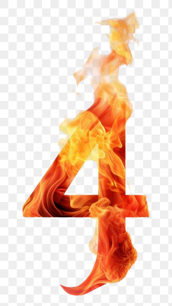 Burning number 4 fire glowing | Free PNG - rawpixel