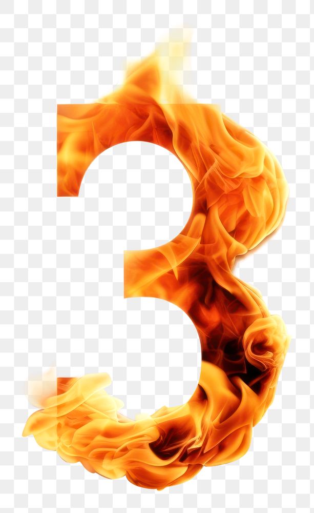 Burning number 3 fire glowing | Premium PNG - rawpixel