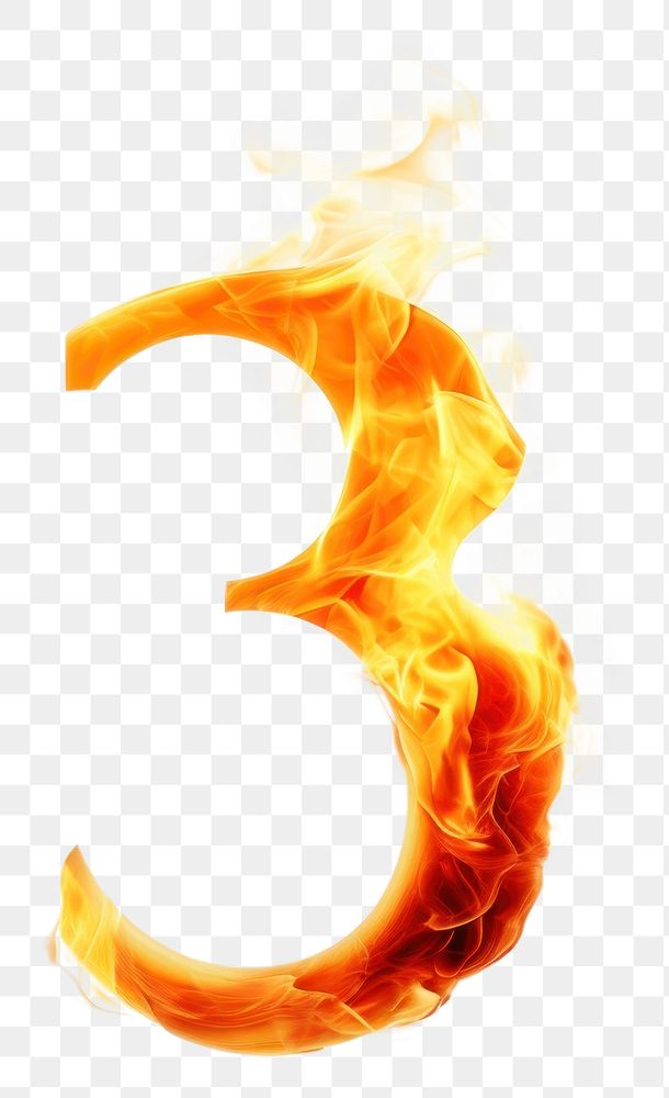 Burning number 3 fire glowing | Free PNG - rawpixel