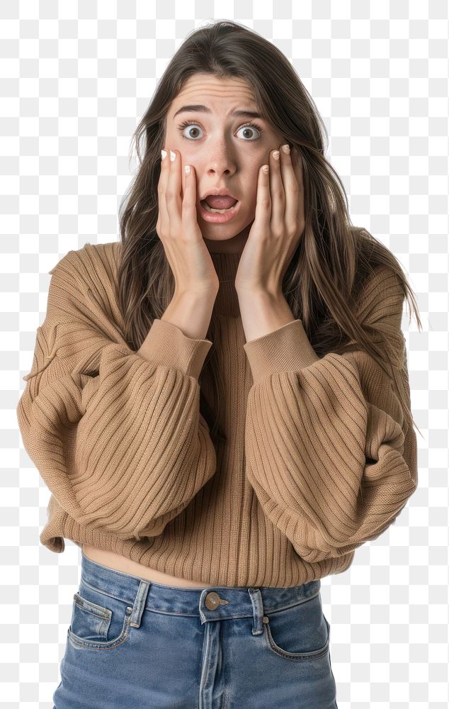 PNG Touching face standing portrait | Premium PNG - rawpixel