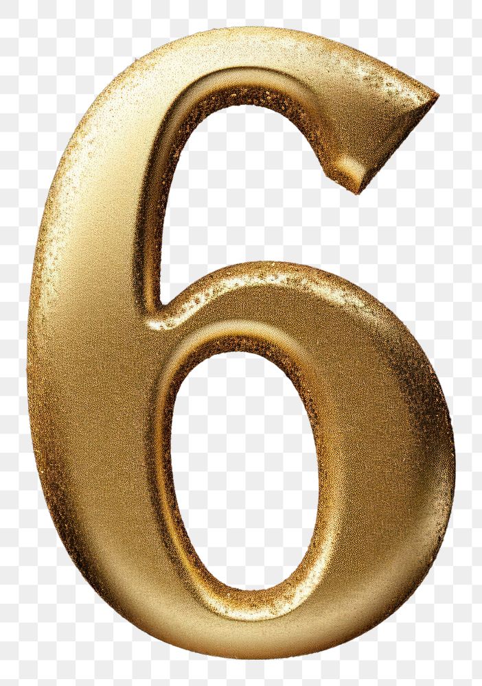 PNG Golden 6 number text | Premium PNG - rawpixel