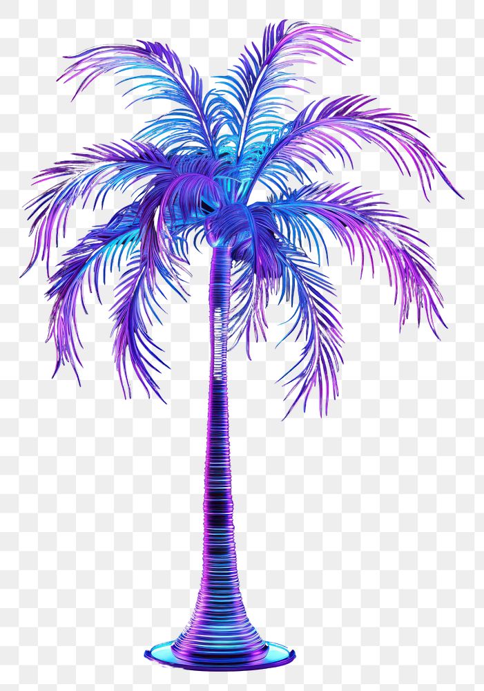 PNG Coconut tree lighting violet | Premium PNG - rawpixel