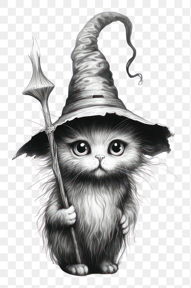 PNG wizard cat character drawing | Premium PNG - rawpixel