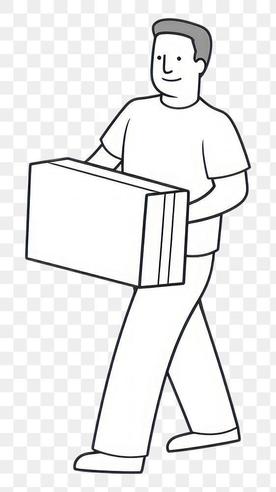 PNG Man holding boxes while | Free PNG - rawpixel