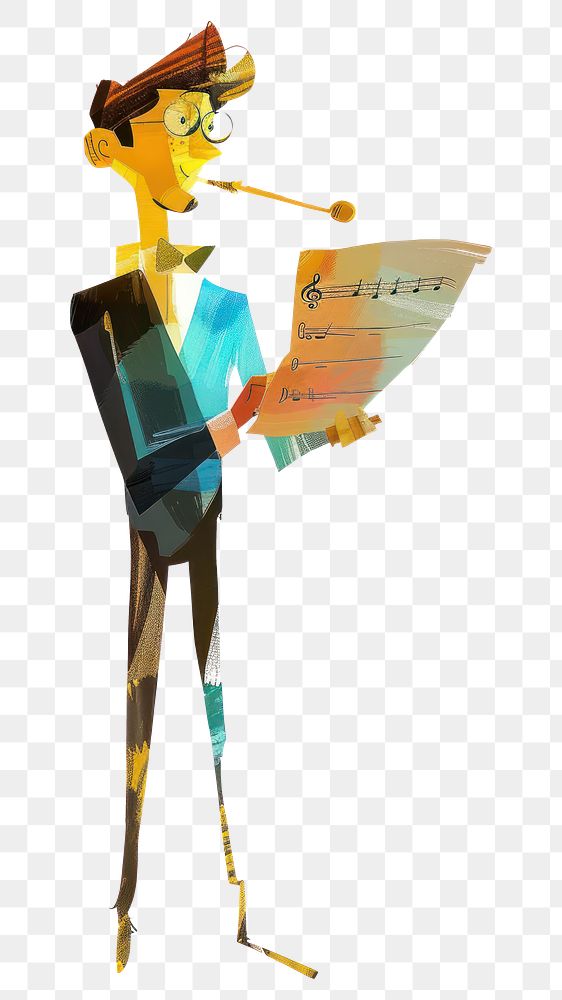 PNG conductor holding music sheet | Free PNG - rawpixel