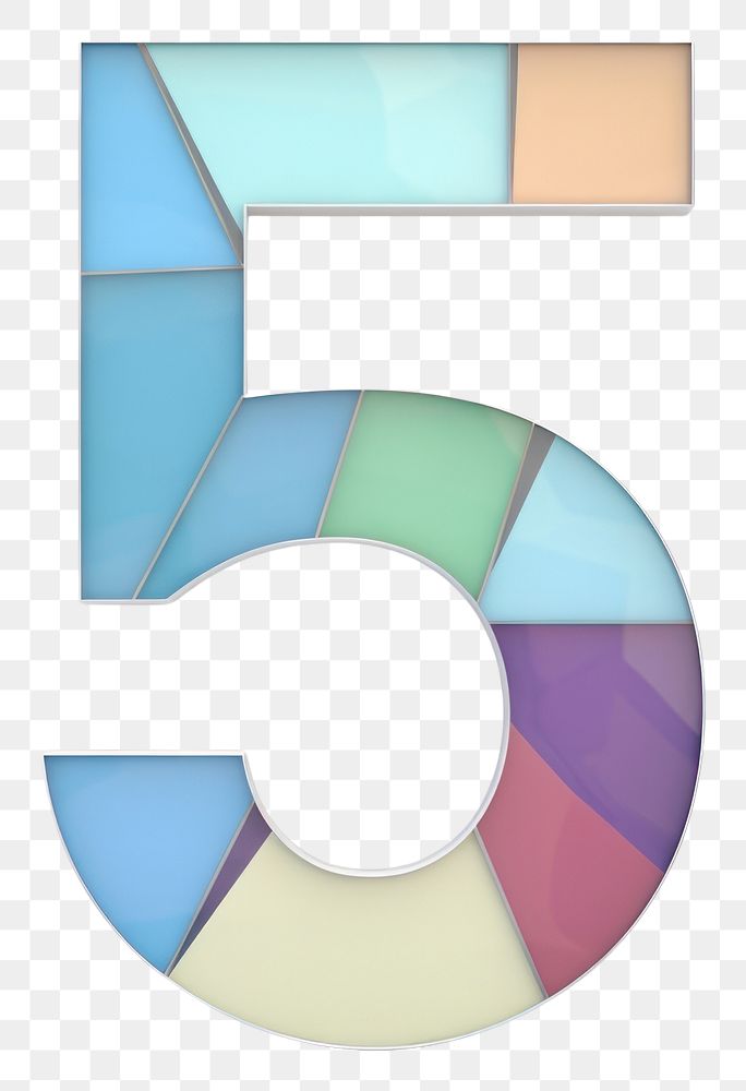 PNG Mosaic letters number 5 | Free PNG - rawpixel