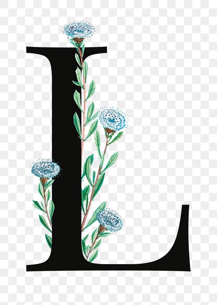 PNG floral letter L digital | Free PNG - rawpixel