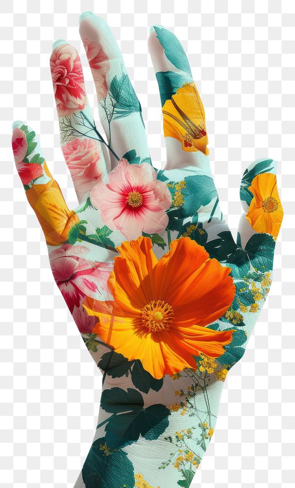 PNG Flower Collage hand pattern | Free PNG - rawpixel