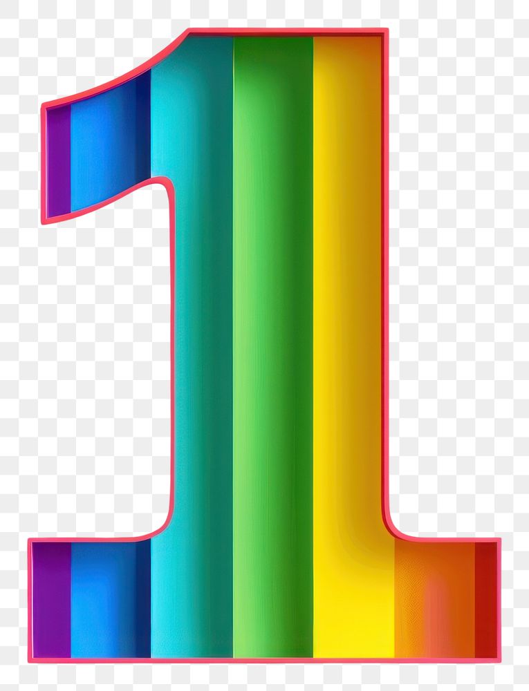 PNG Rainbow number 1 symbol | Free PNG - rawpixel