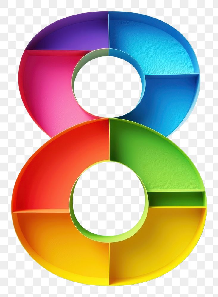 PNG Rainbow number 8 symbol | Premium PNG - rawpixel