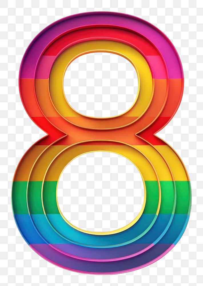 PNG Rainbow number 8 symbol | Free PNG - rawpixel