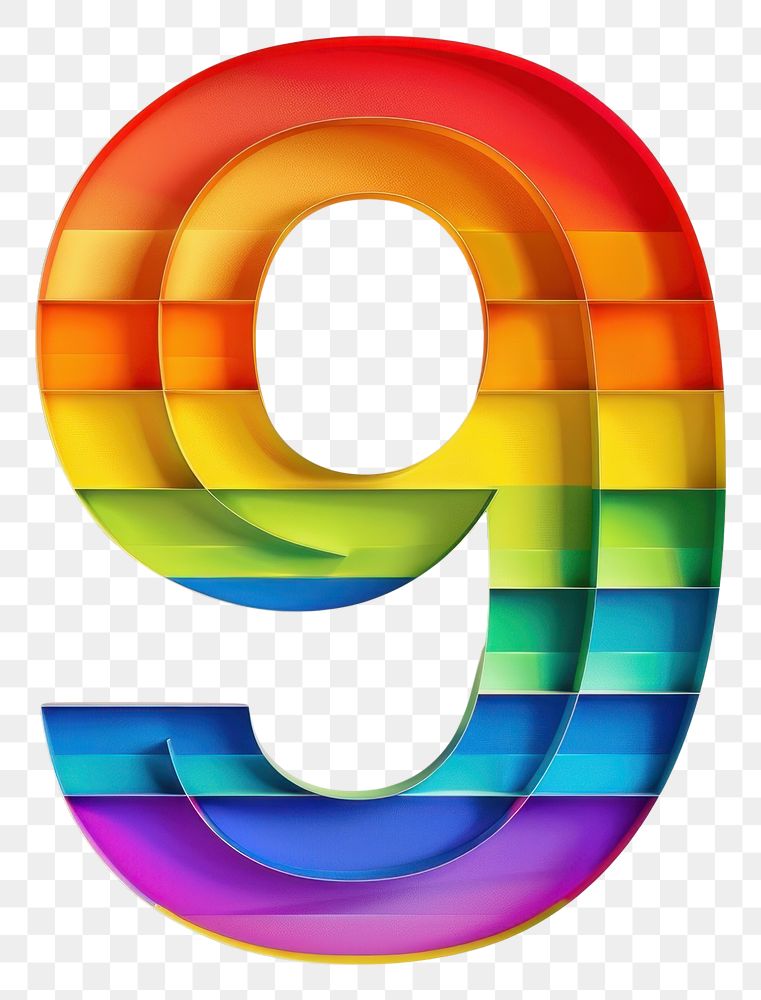 PNG Rainbow number 9 symbol | Free PNG - rawpixel