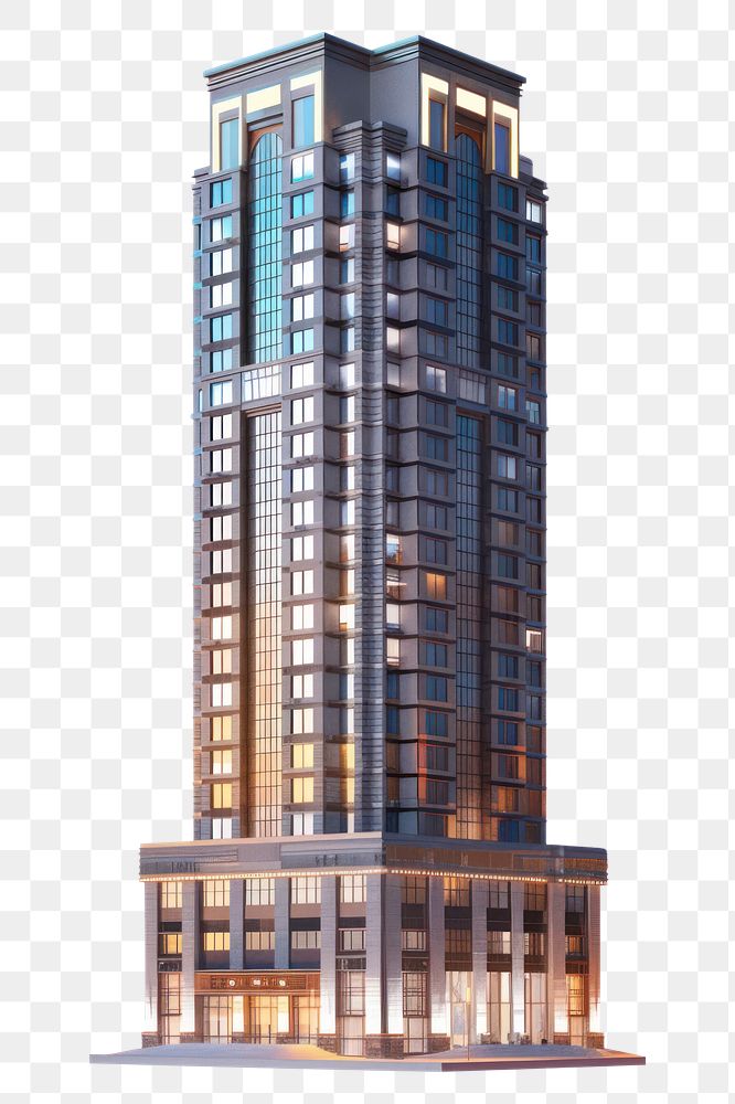 PNG Exterior highrise building dusk | Premium PNG - rawpixel
