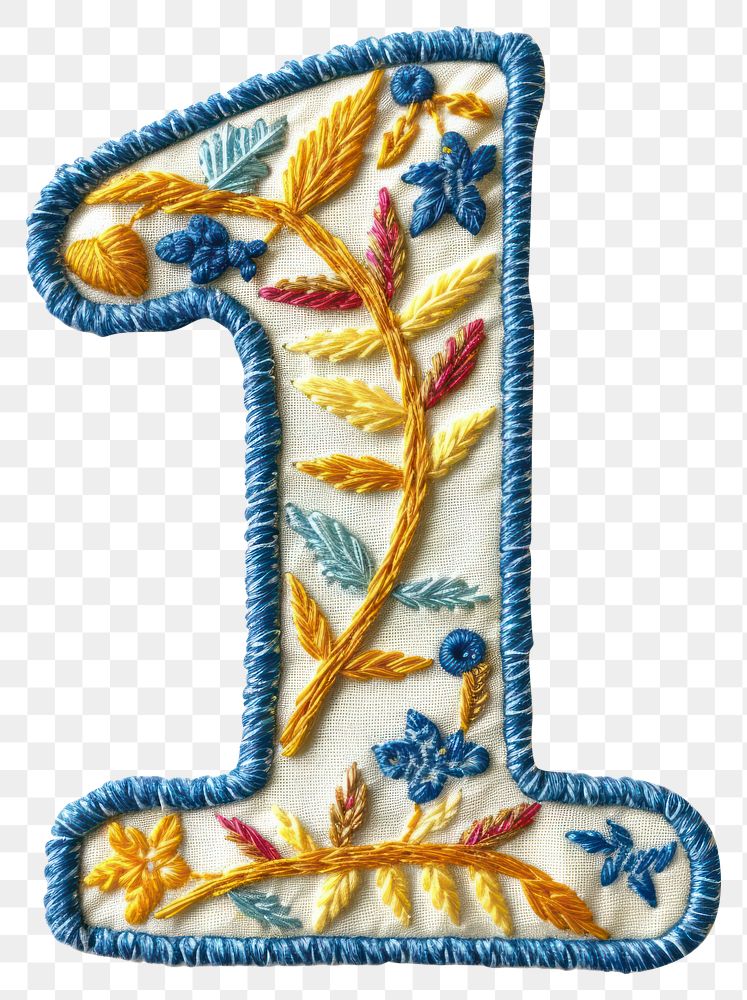 PNG Number 1 embroidery pattern | Premium PNG - rawpixel