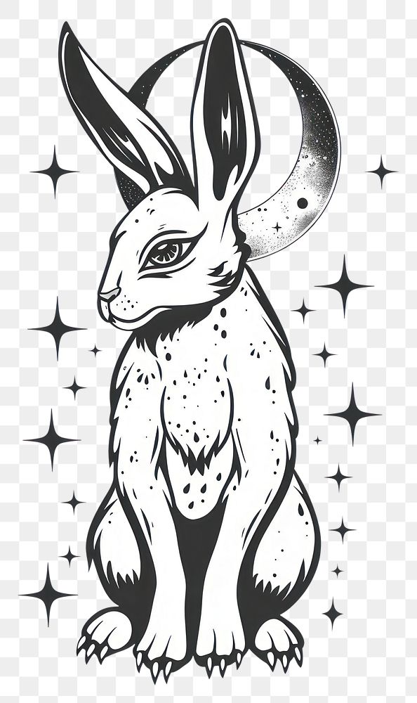 PNG Surreal aesthetic rabbit logo | Free PNG - rawpixel