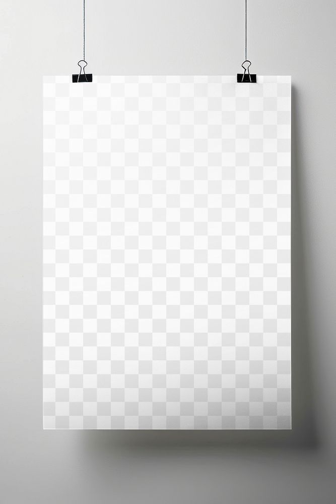 PNG hanging poster mockup, transparent | Premium PNG - rawpixel