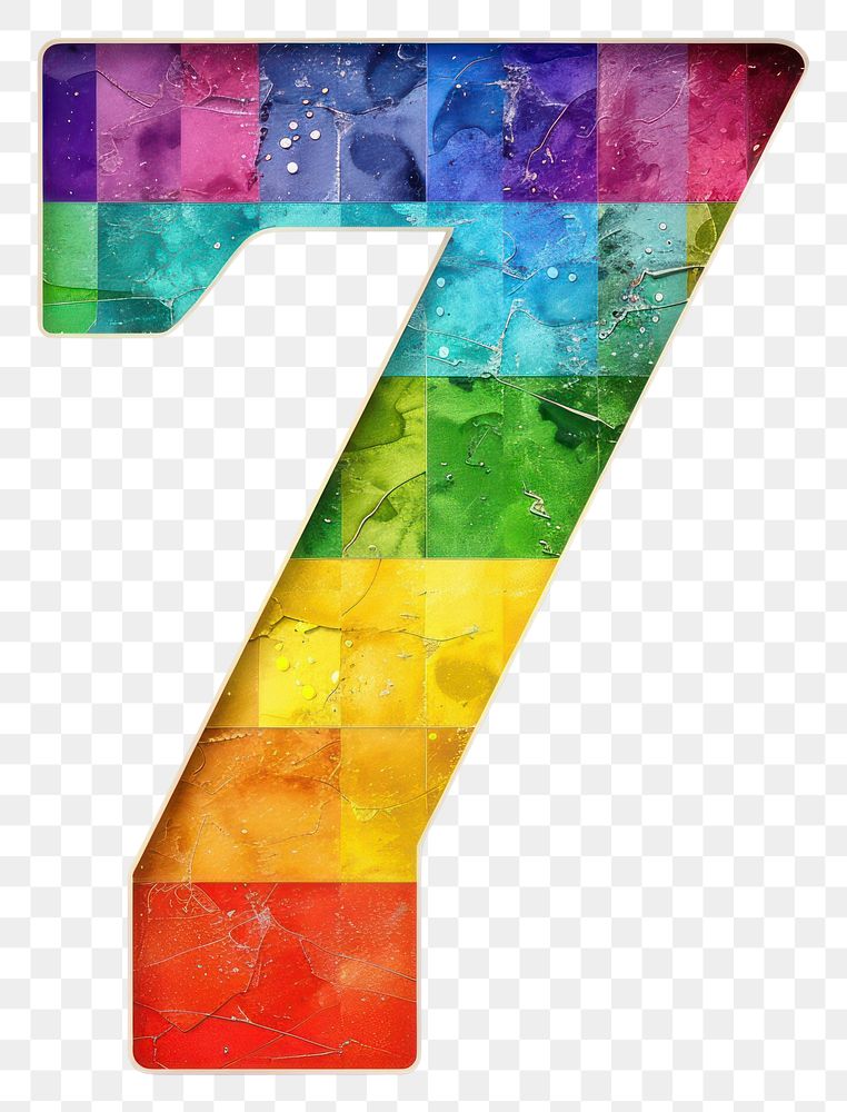 PNG Rainbow number 7 pattern | Free PNG - rawpixel