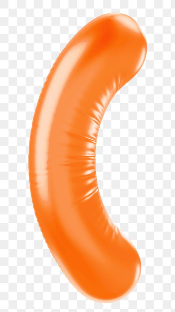 Parentheses png 3D orange balloon | Free PNG - rawpixel