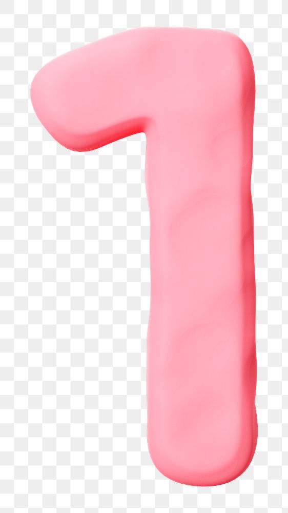 Number one png pink clay | Free PNG - rawpixel