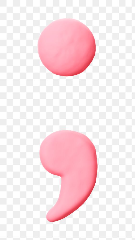 Semicolon png pink clay alphabet, | Free PNG - rawpixel