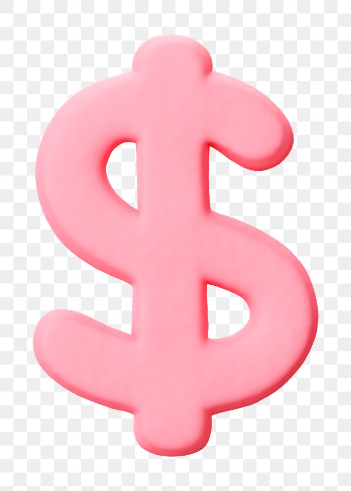 Dollar sign png pink clay | Free PNG - rawpixel