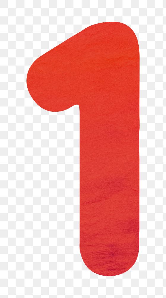 Number 1 png red, transparent | Premium PNG - rawpixel