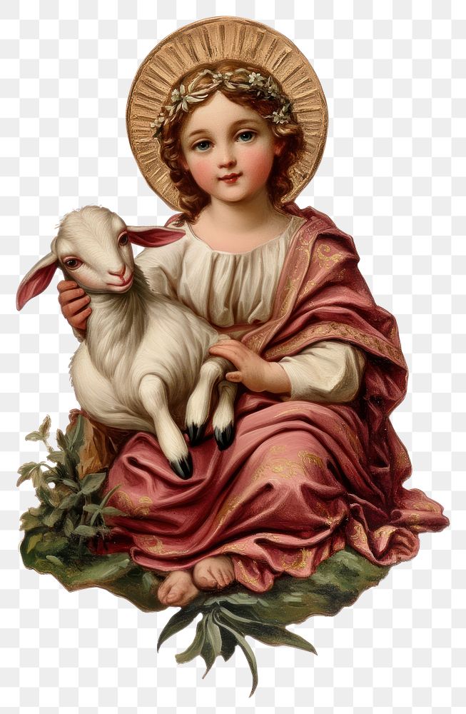 PNG jesus baby goat art | Free PNG - rawpixel