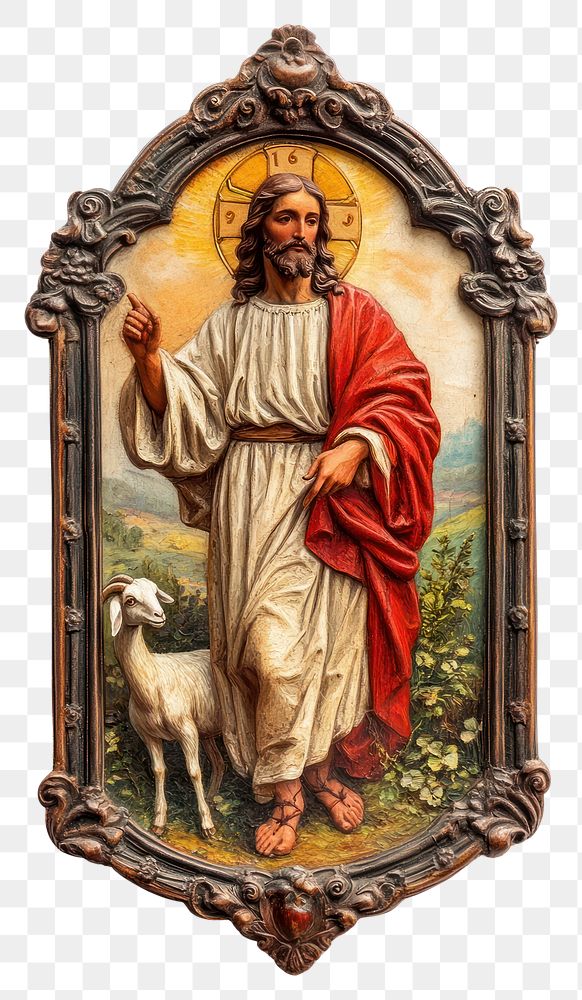 PNG jesus goat painting art | Free PNG - rawpixel