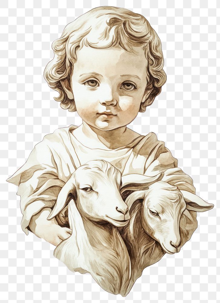 PNG baby jesus goats illustration | Free PNG - rawpixel