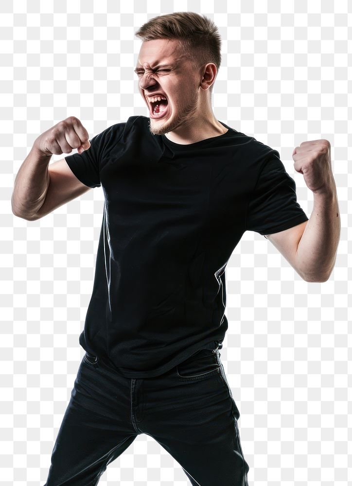 PNG guy angry throwing fist | Free PNG - rawpixel