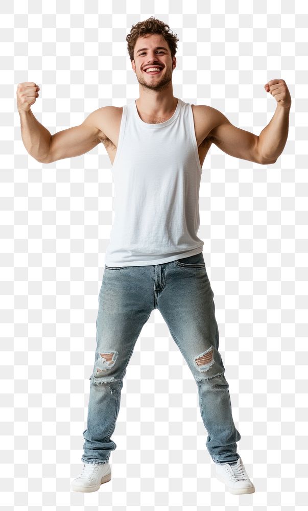 PNG Full-body man smiling studio | Free PNG - rawpixel