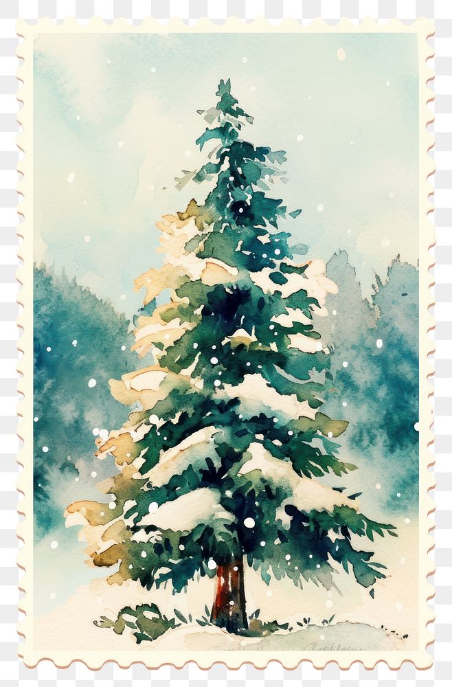 PNG Postage stamp snow printed | Free PNG - rawpixel