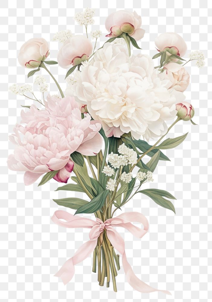 PNG Pastel coquette Peonies bouquet | Free PNG - rawpixel
