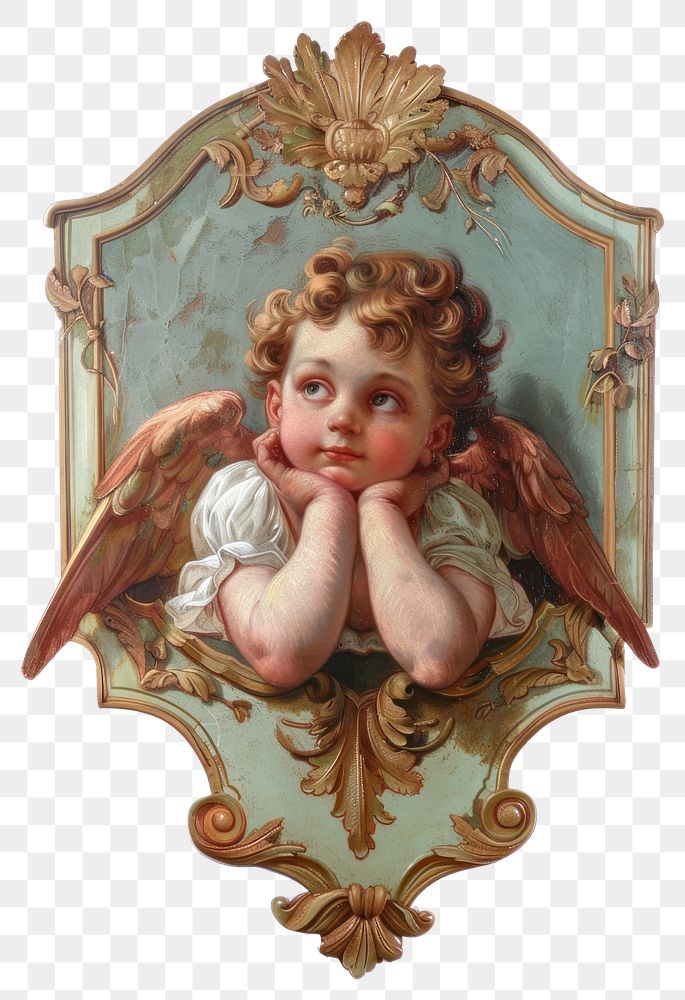 PNG cherub painting art vintage. | Free PNG - rawpixel
