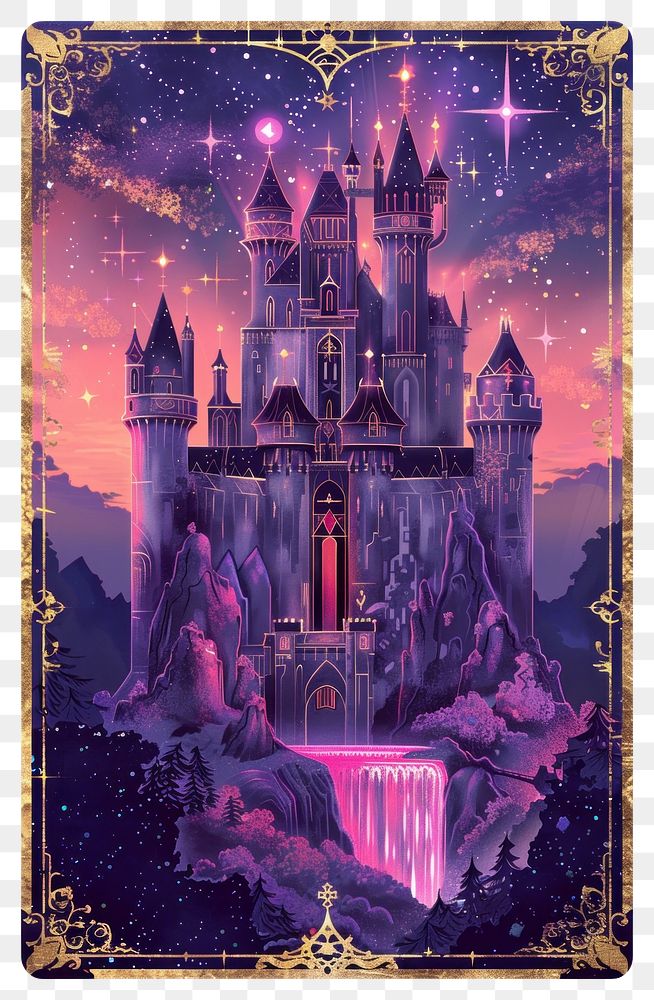 PNG Tarot card purple castle | Free PNG - rawpixel