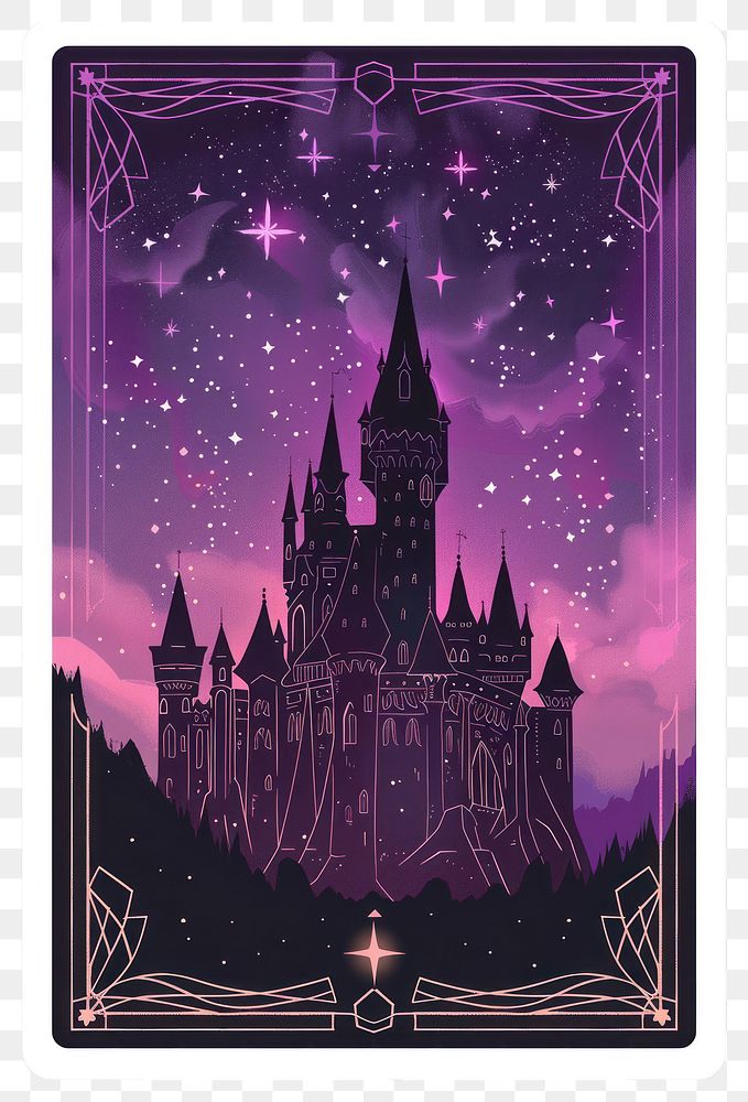 PNG Tarot card purple castle | Free PNG - rawpixel